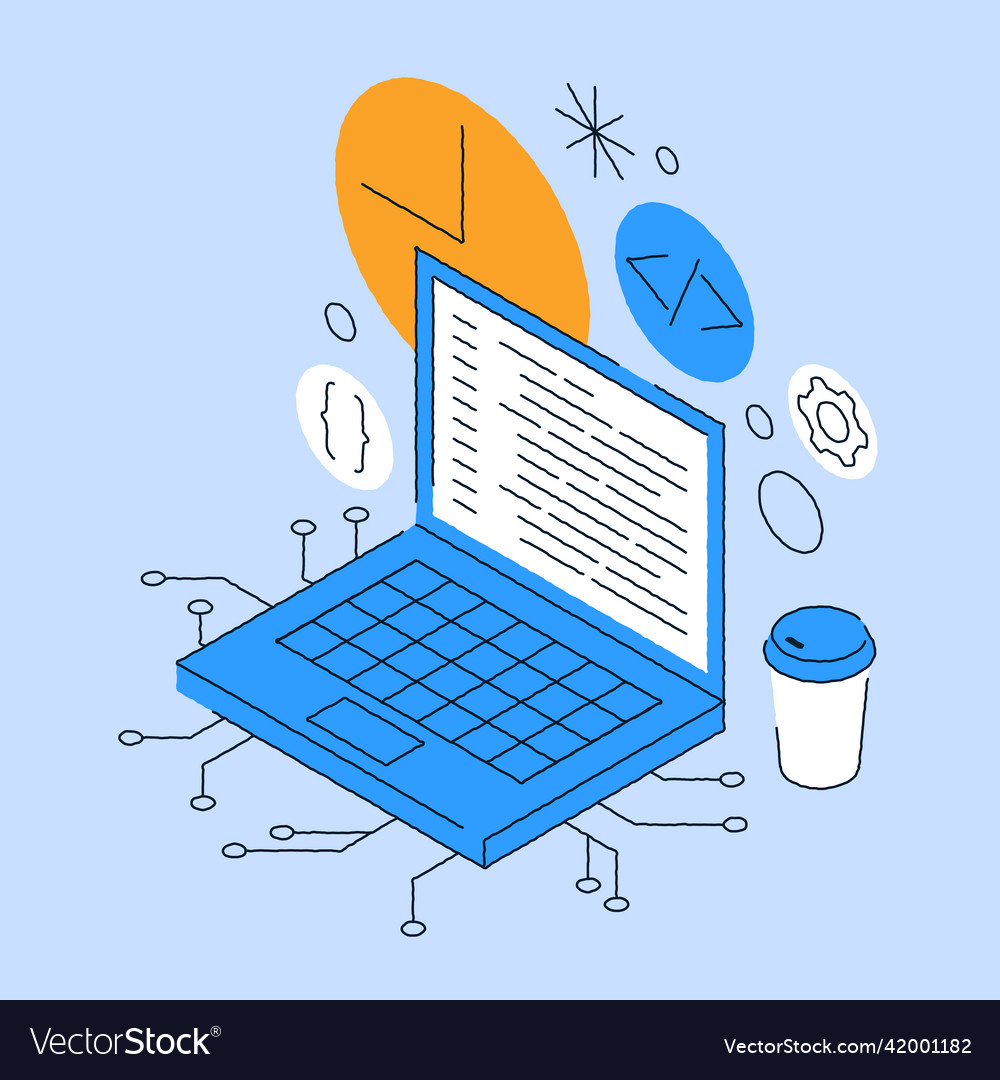 Coding Isometric Royalty Free Vector Image Vectorstock 9989