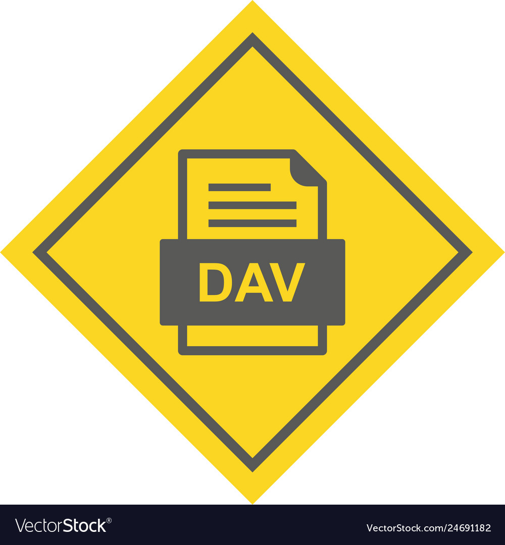 Dav file document icon Royalty Free Vector Image