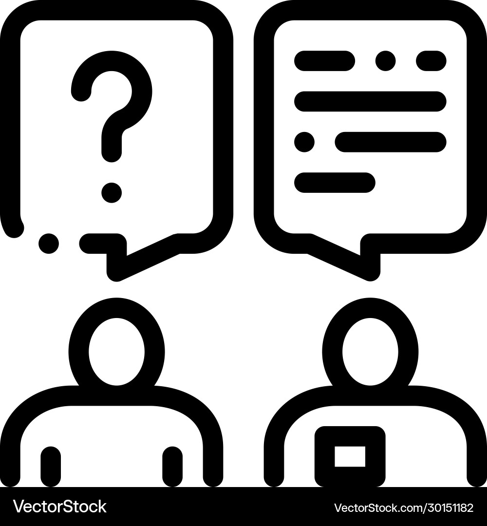Dialogue tourist and employee icon Royalty Free Vector Image
