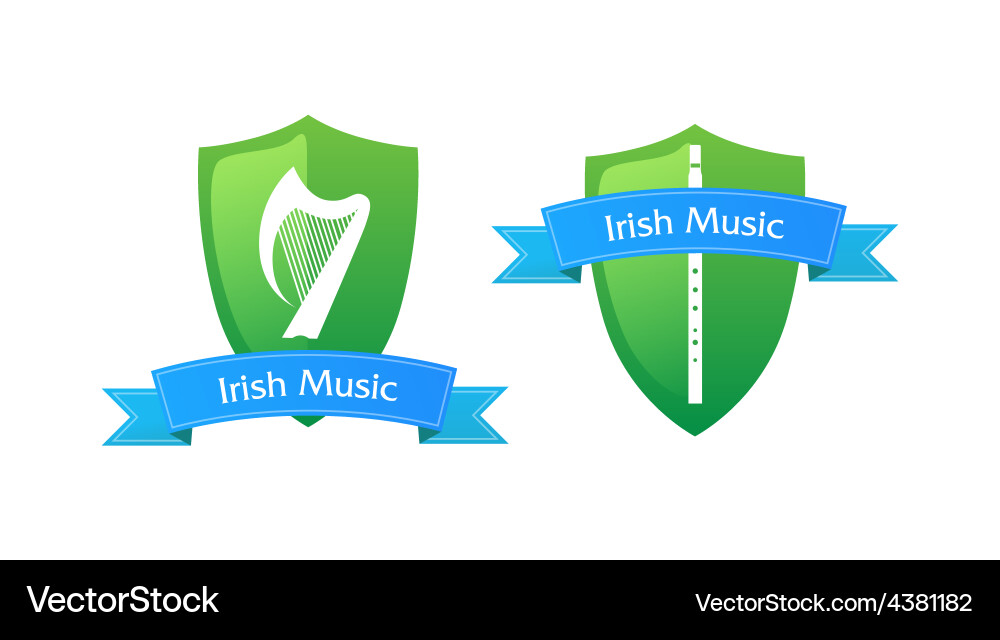 Emblem of irish music Royalty Free Vector Image