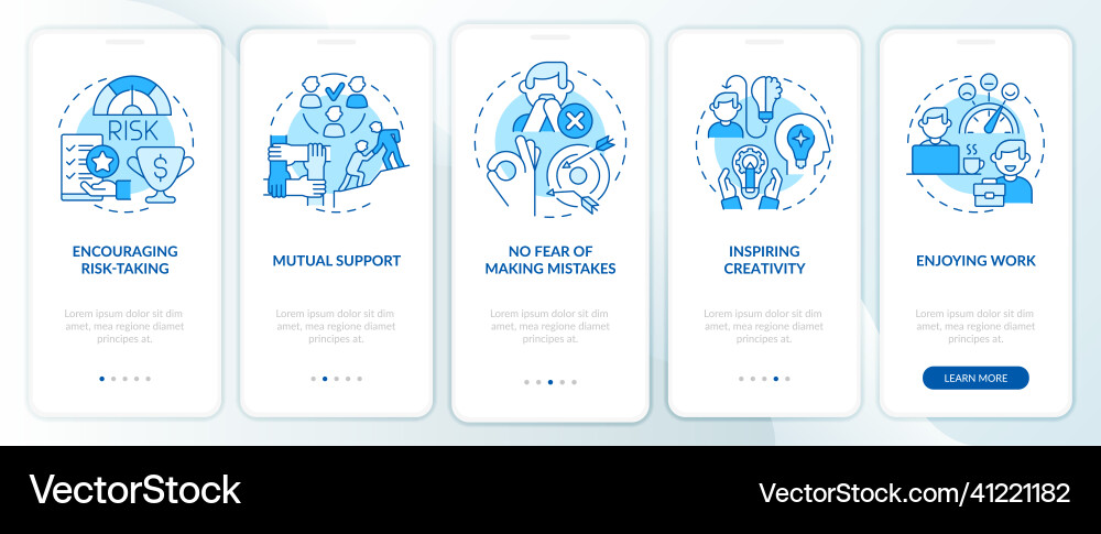 Employee wellness importance blue onboarding Vector Image