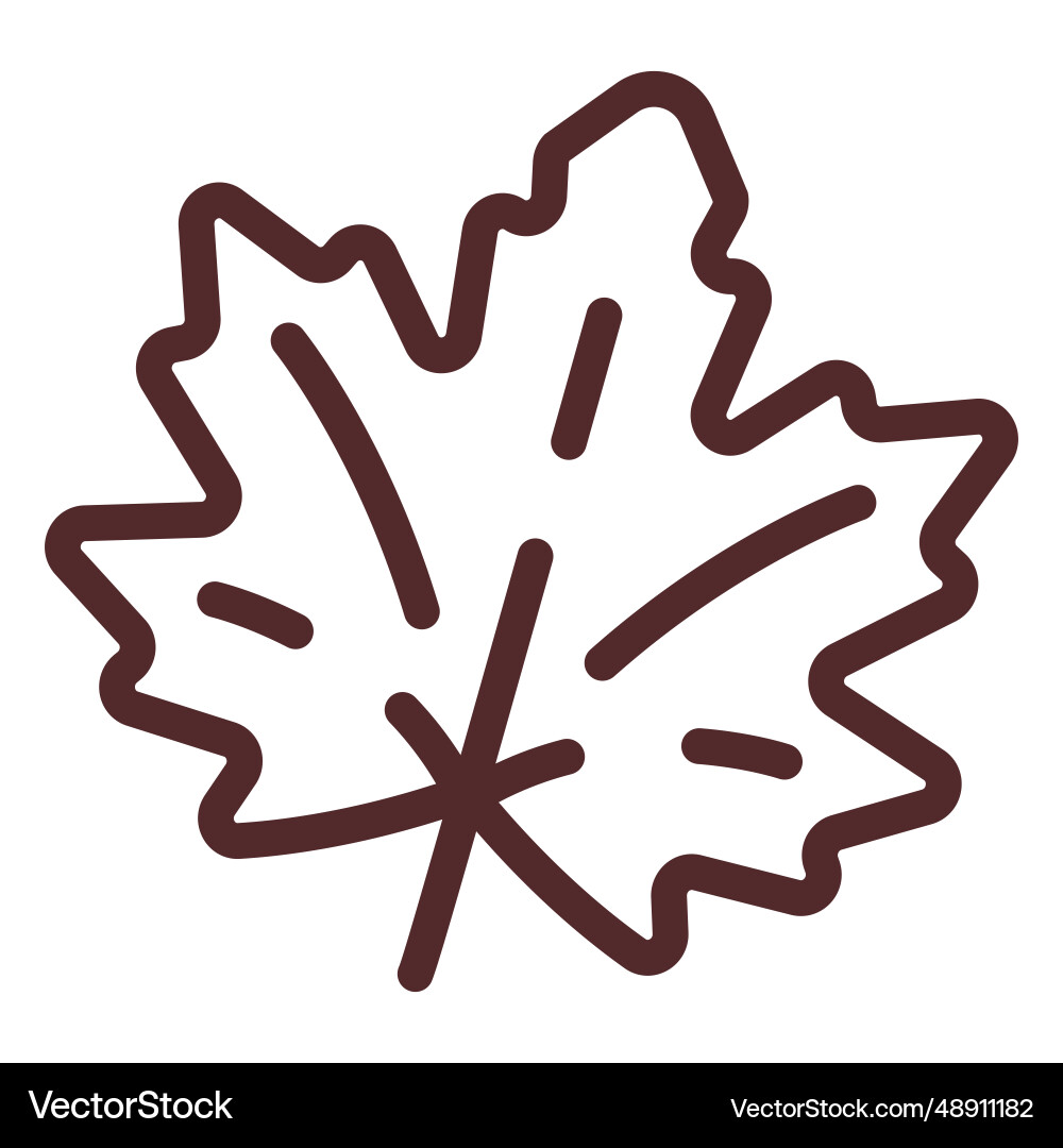 Maple leaf stroke Royalty Free Vector Image - VectorStock