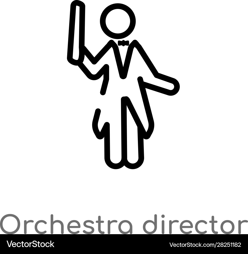 Outline orchestra director icon isolated black Vector Image