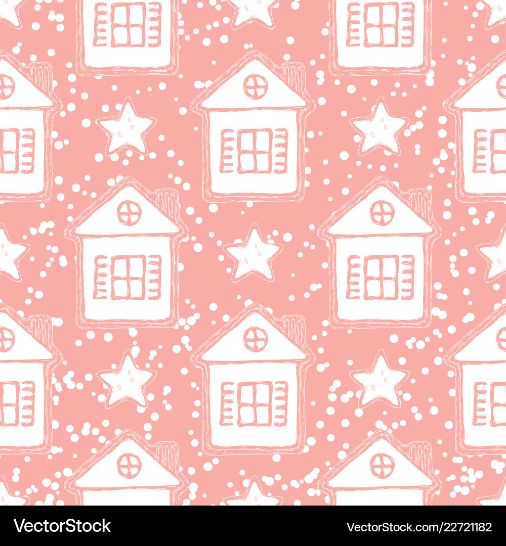 Pink christmas seamless pattern Royalty Free Vector Image