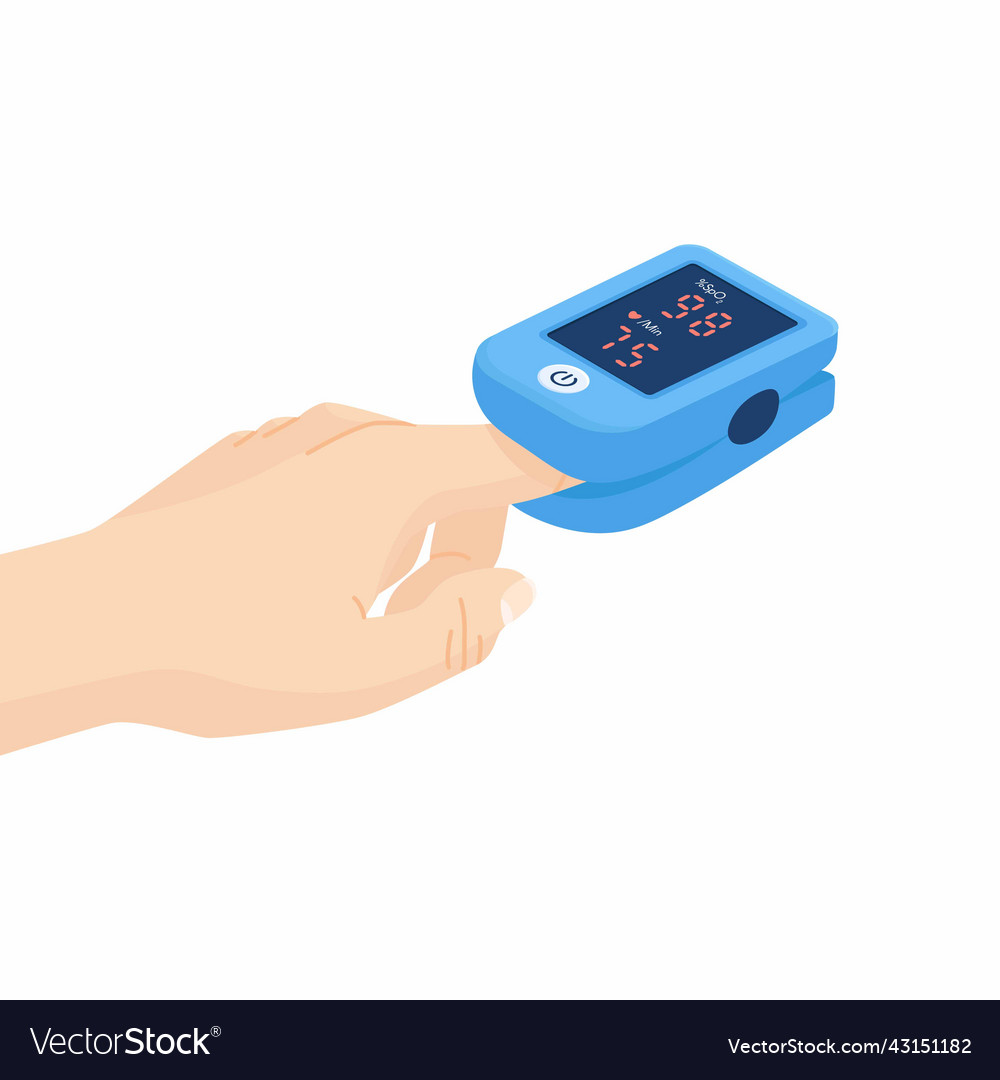 Pulse oximeter with normal value digital device Vector Image