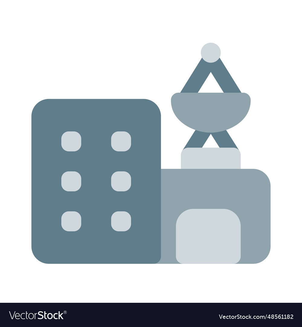Satellite dish placed on building rooftop Vector Image