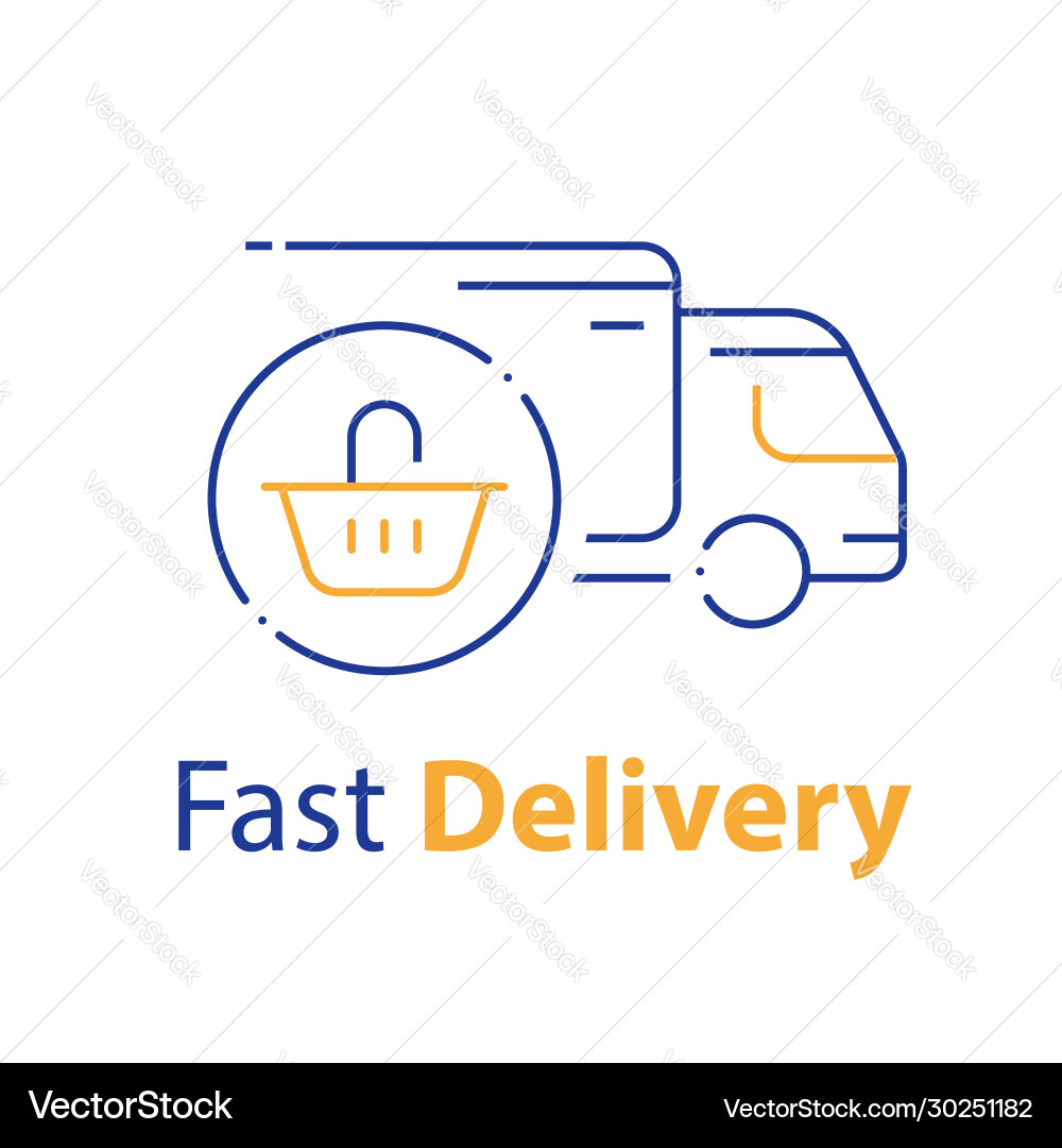 Shopping order delivery truck distribution Vector Image