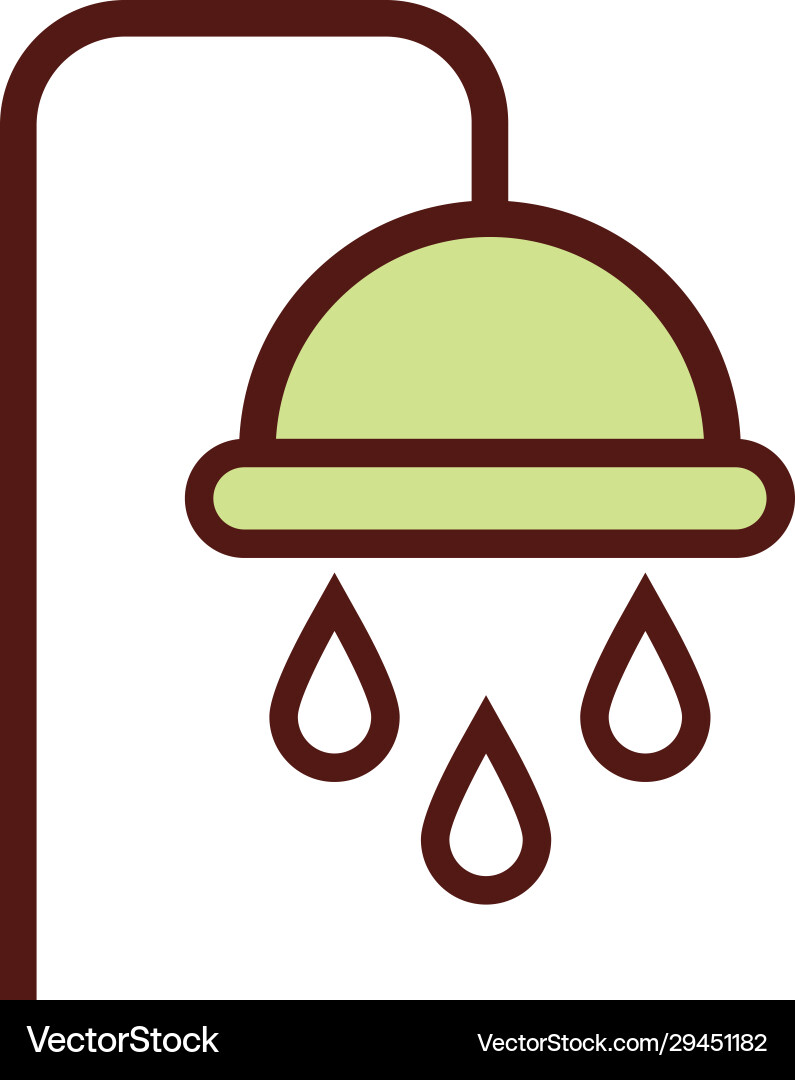 Shower tap with drops line and fill style Vector Image