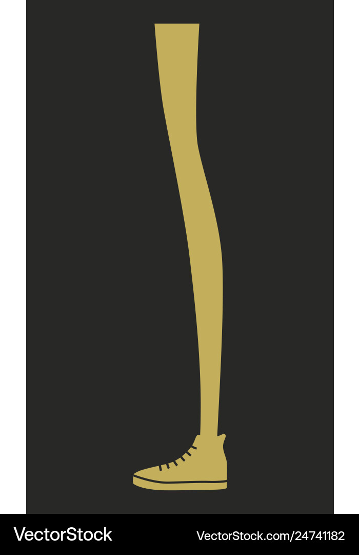 Silhouette long woman leg Royalty Free Vector Image