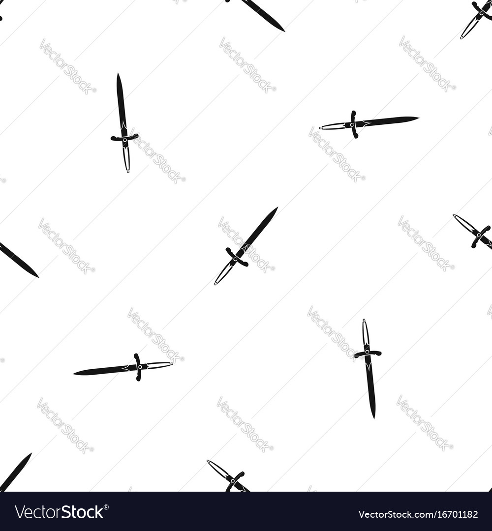 Sword pattern seamless black Royalty Free Vector Image