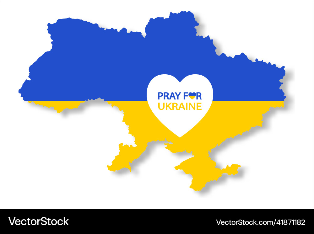 Ukraine map of the flag Royalty Free Vector Image
