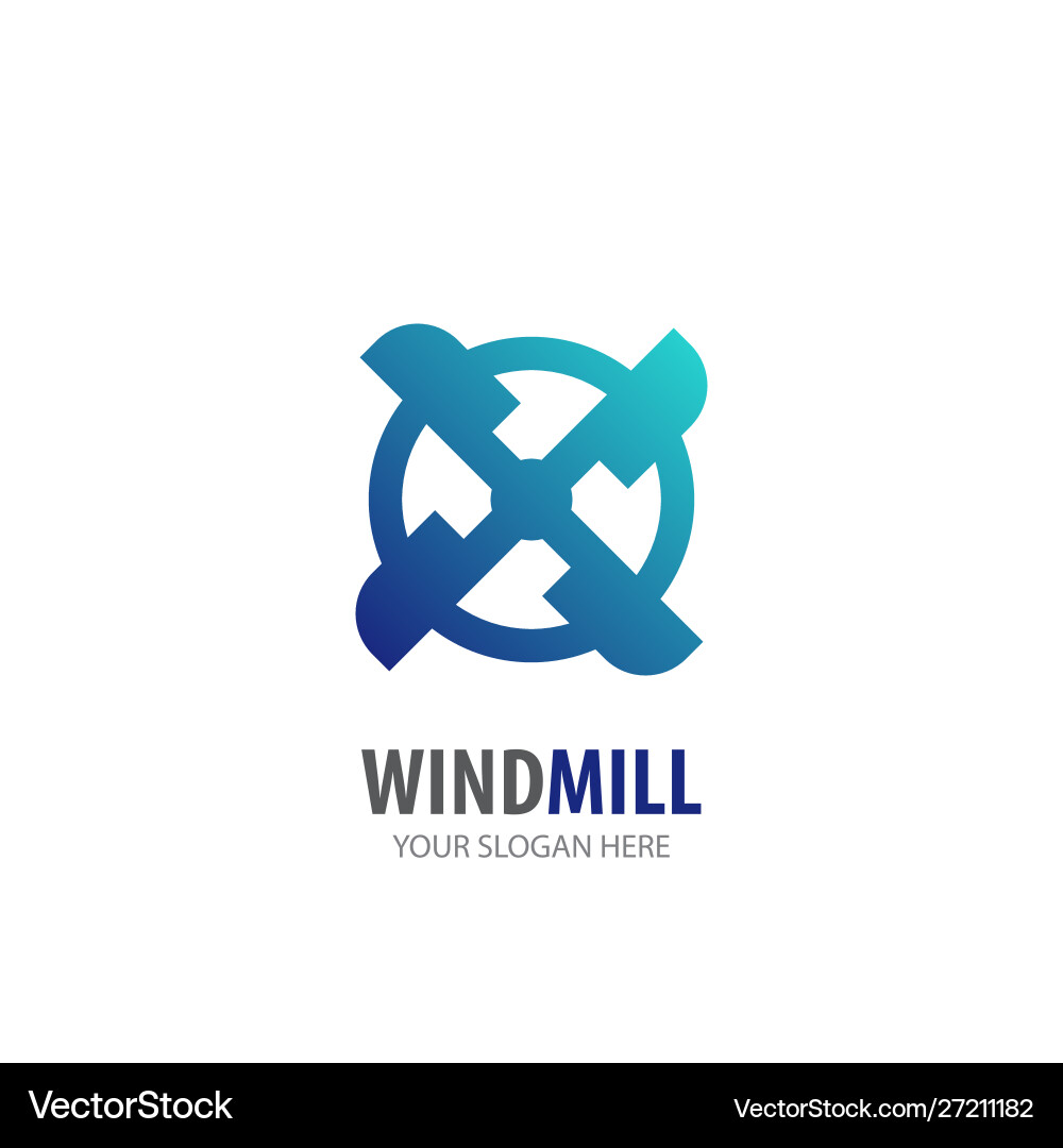 Wind mill logo for business company simple Vector Image