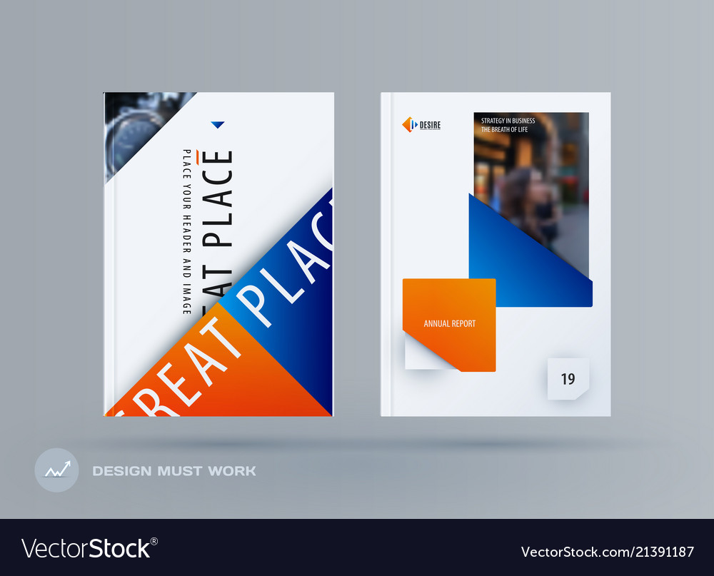 Brochure design triangular template colourful Vector Image