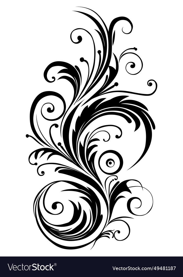 Calligraphic floral design elements and page Vector Image Calligraphic floral design elements and page Vector Image