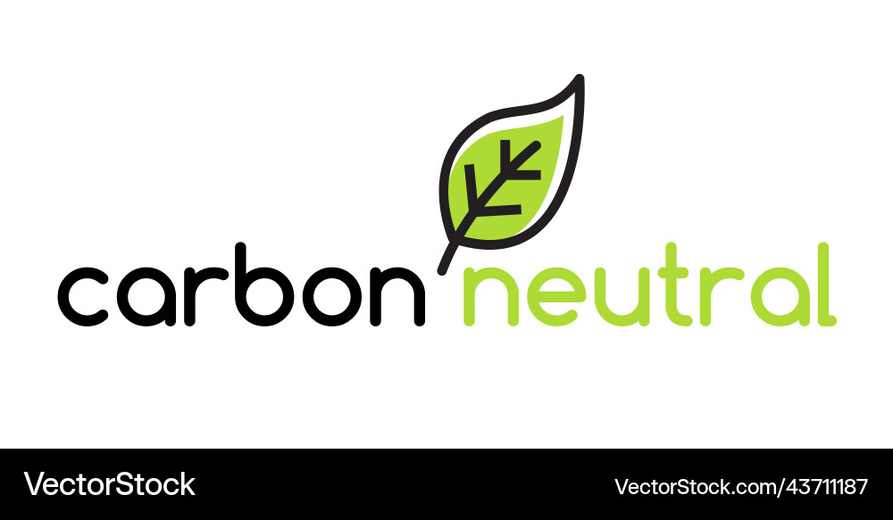 Carbon neutral icon logo co2 energy monoxide Vector Image