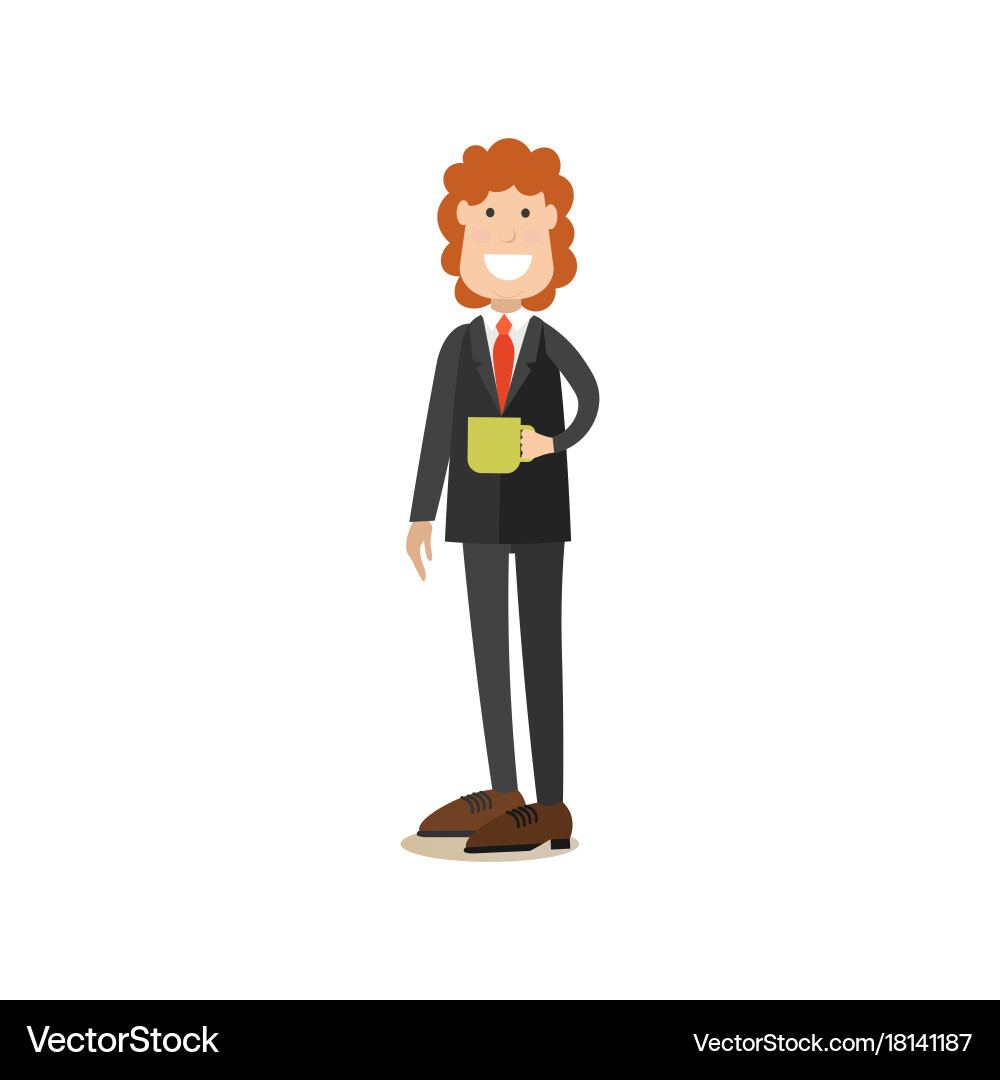 Coffee house director in flat Royalty Free Vector Image