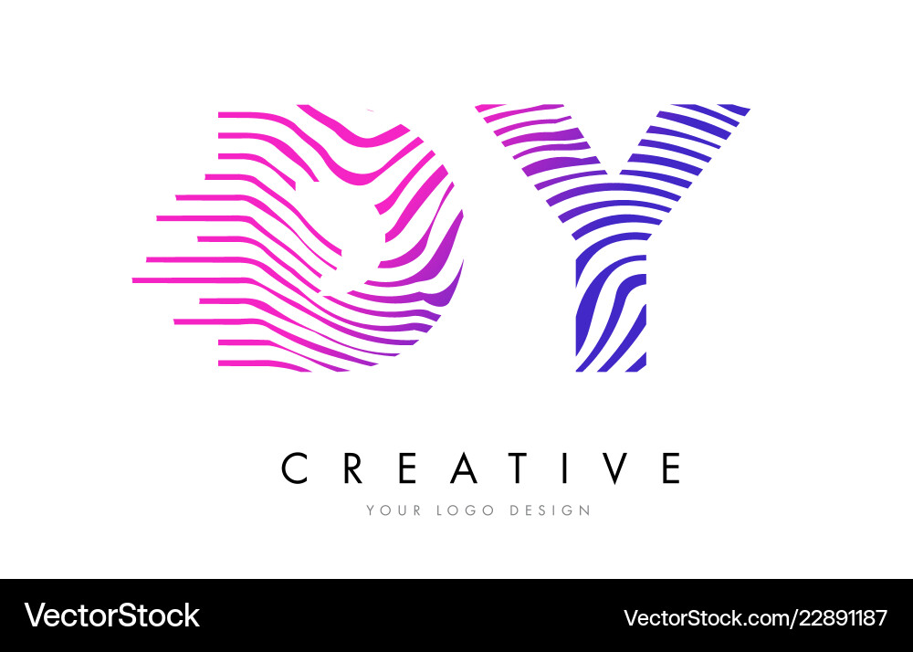 Dy d y zebra lines letter logo design Royalty Free Vector