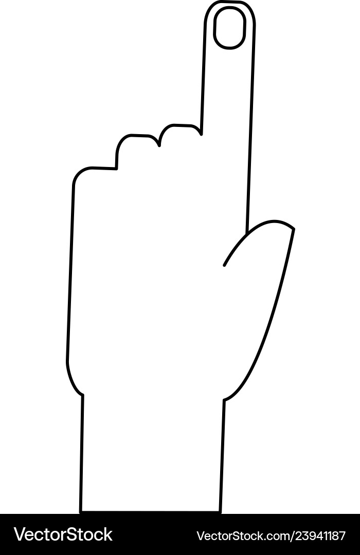 Finger touching symbol in black and white Vector Image