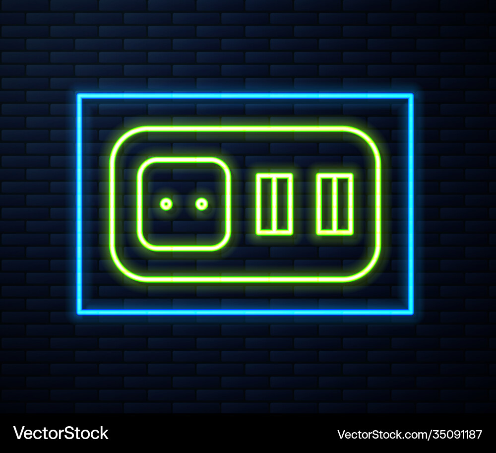 Glowing neon line electrical outlet icon isolated Vector Image