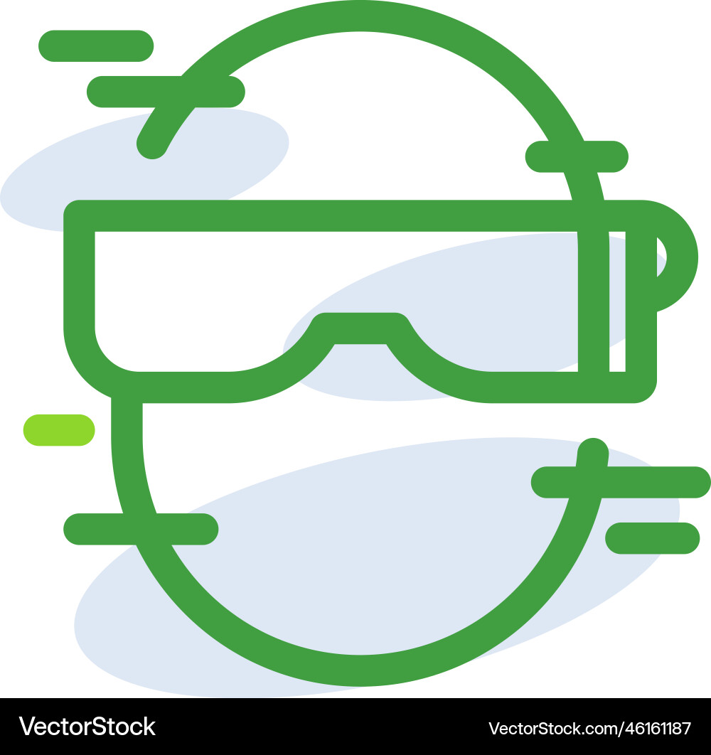 Google glass technology icon with green outline Vector Image