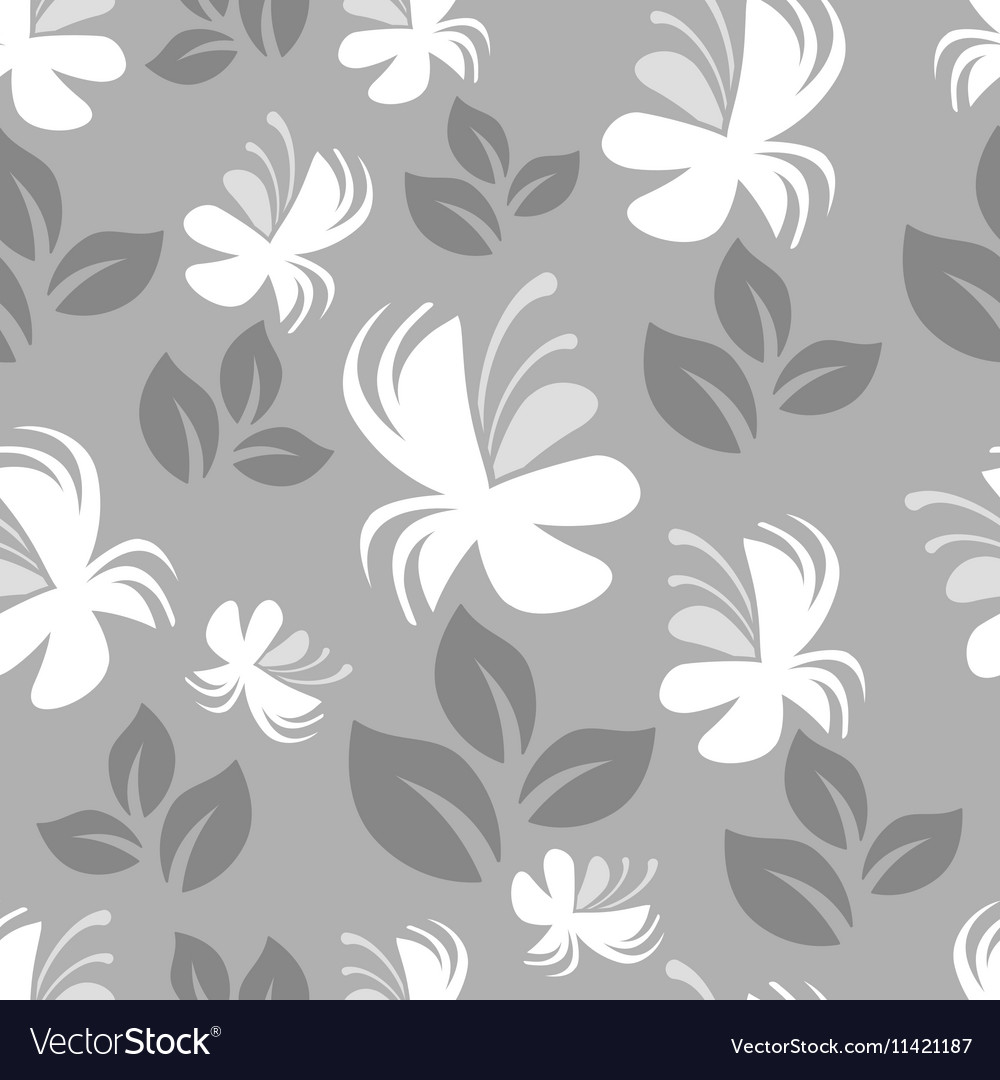 Gray floral pattern Royalty Free Vector Image - VectorStock