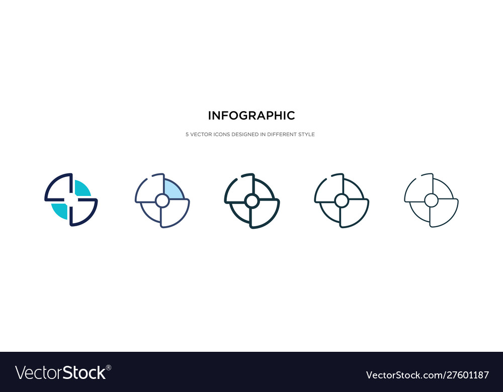Infographic icon in different style two colored Vector Image