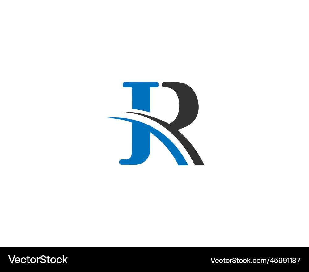 Jr and rj unique initial letter logo design Vector Image