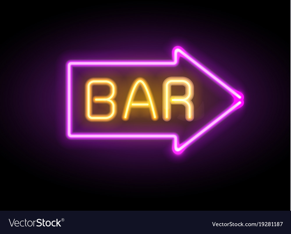 Neon glowing arrow pointer set on dark background Vector Image