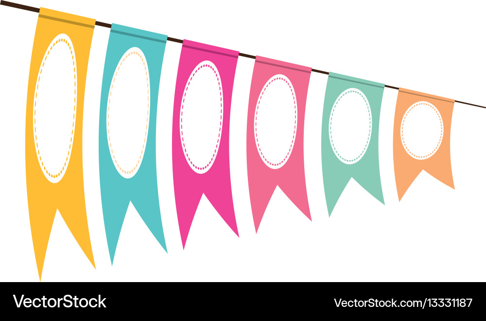 Pennant decoration festive clored Royalty Free Vector Image