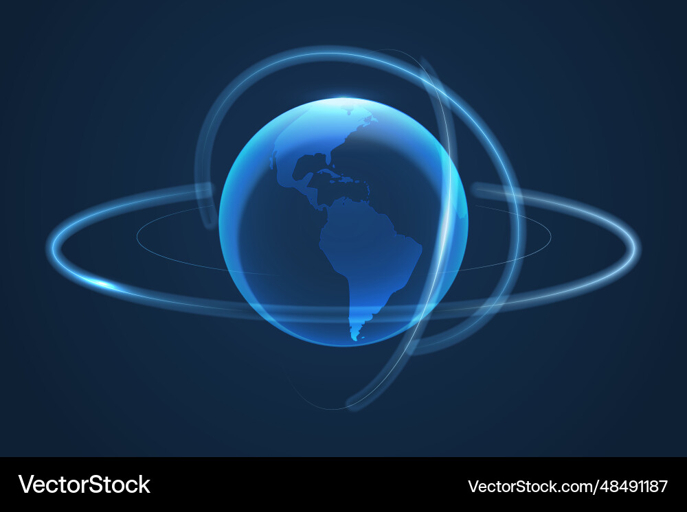 Realistic transparent world map futuristic blue Vector Image