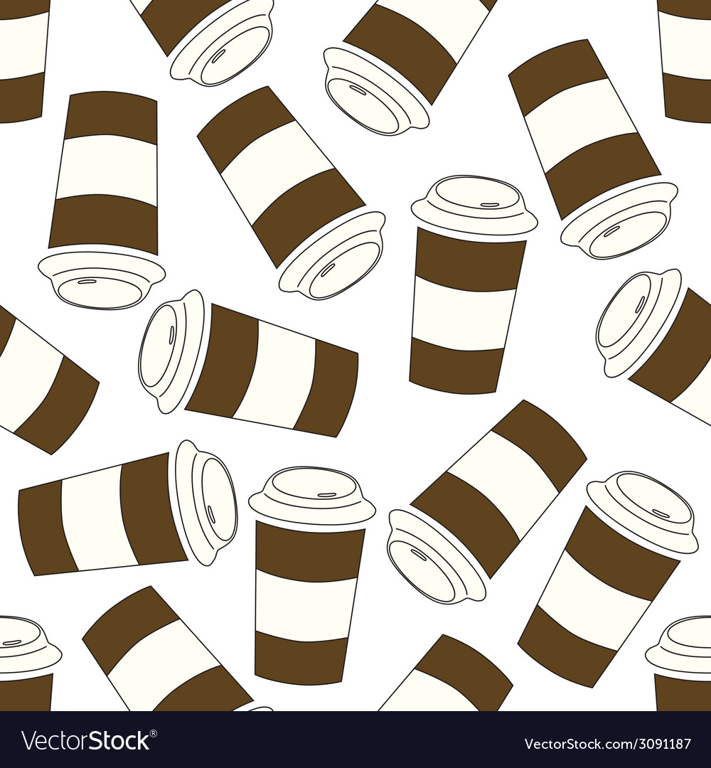 Seamless coffee cup pattern Royalty Free Vector Image