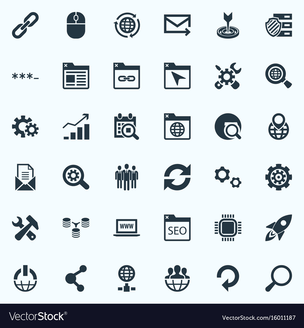 Set of simple optimization icons elements date Vector Image