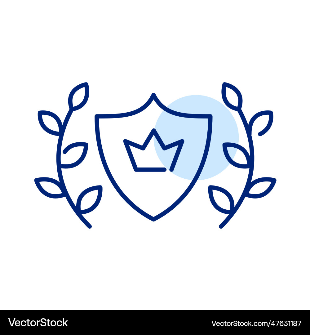 Shield with crown on it and laurel wreath premium Vector Image