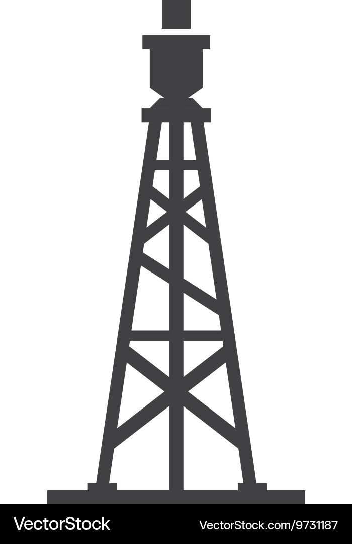 Tower icon oil industry concept graphic Royalty Free Vector