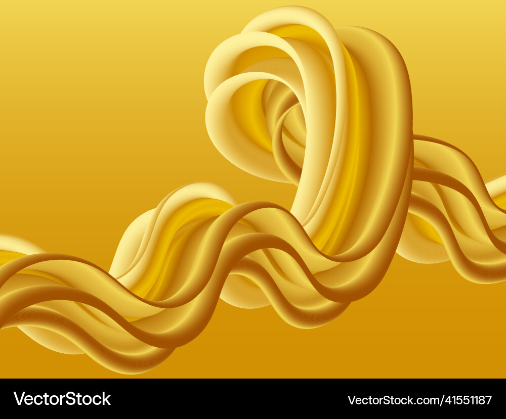 Volumetric golden 3d wave modern style for design Vector Image