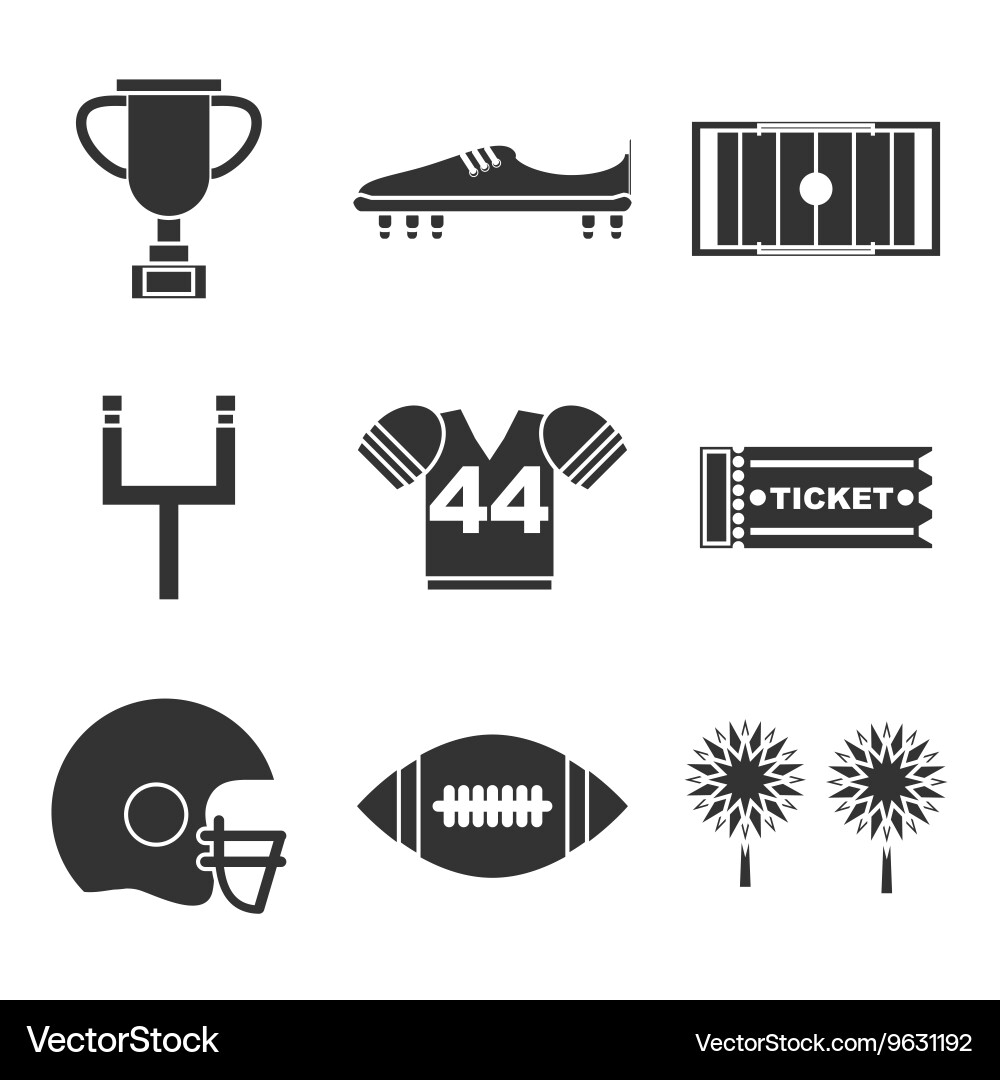 American football icon set Royalty Free Vector Image