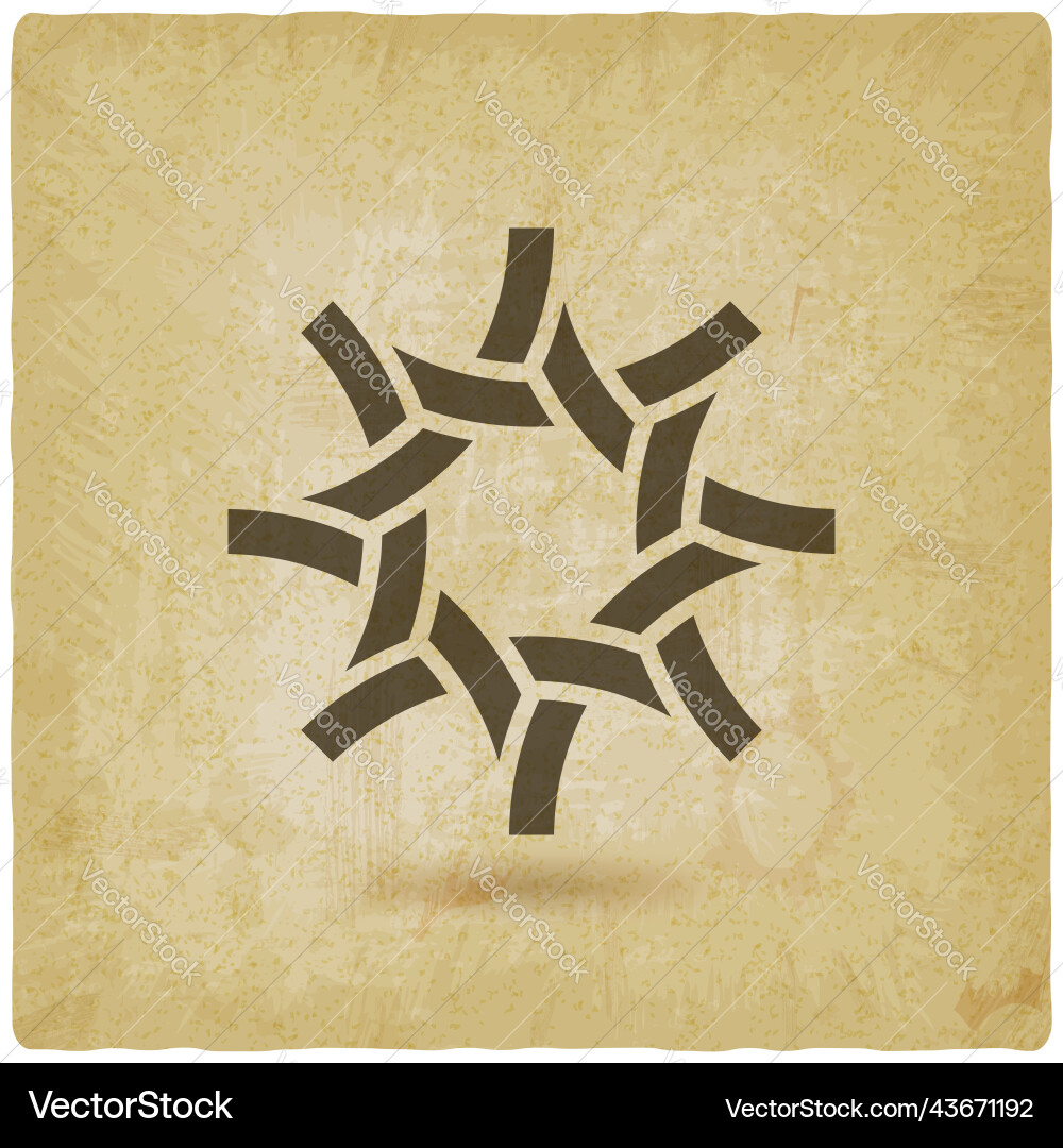 Eight-angled geometric star symbol on vintage Vector Image