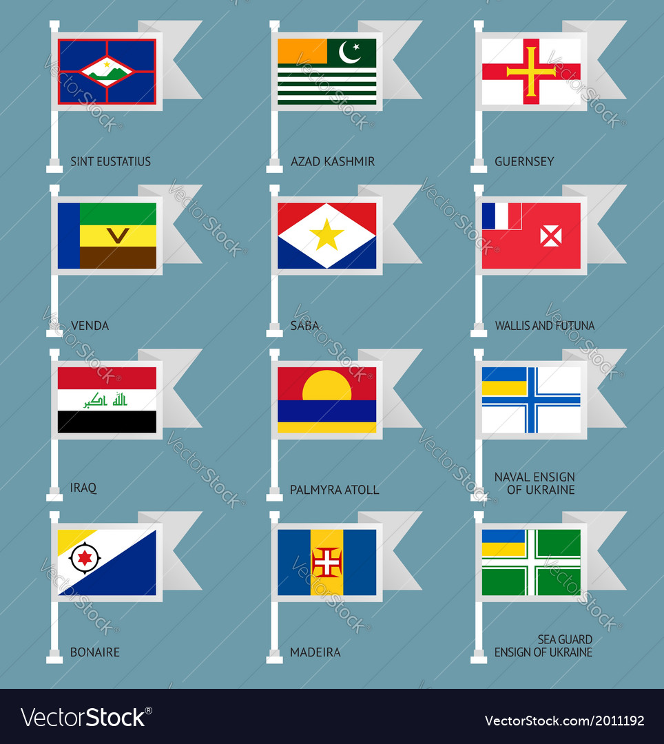 Flags set four-17 Royalty Free Vector Image - VectorStock
