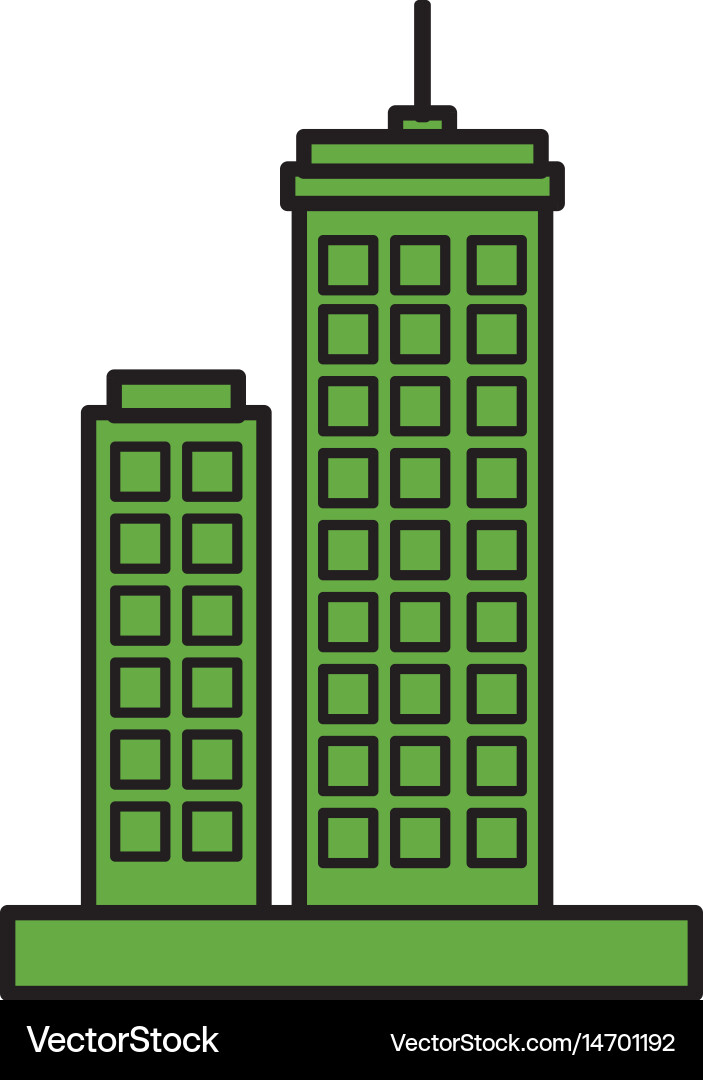Green city buildings icon Royalty Free Vector Image