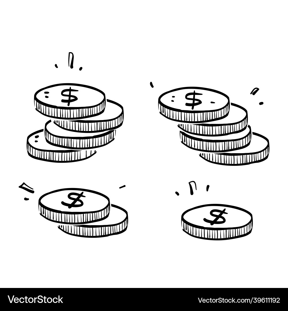 Hand drawn doodle coin bank isolated Royalty Free Vector