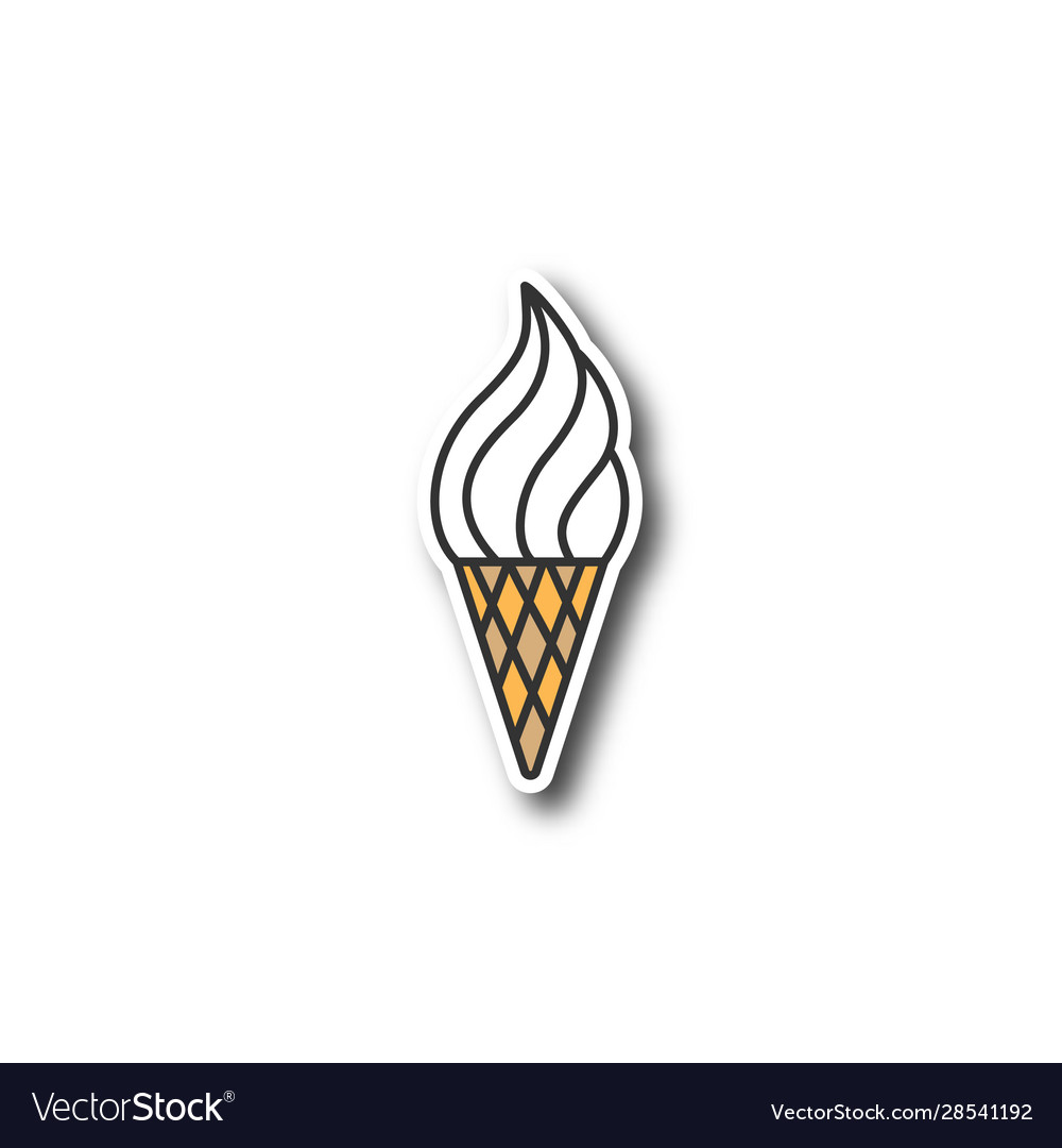 Ice cream cone patch Royalty Free Vector Image