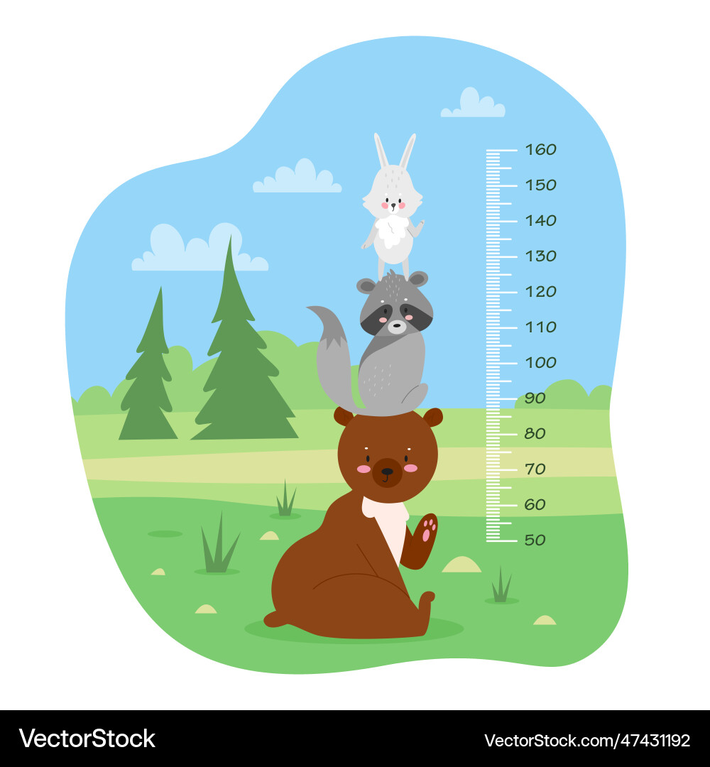 Kids height chart ruler to measure growth Vector Image