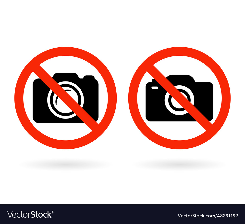 No cameras allowed sign or do not shoot sign Vector Image