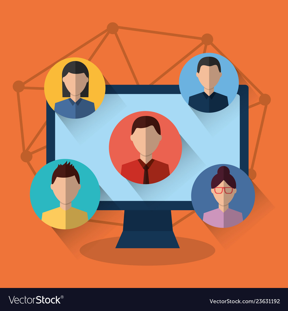 People internet computer communication media Vector Image