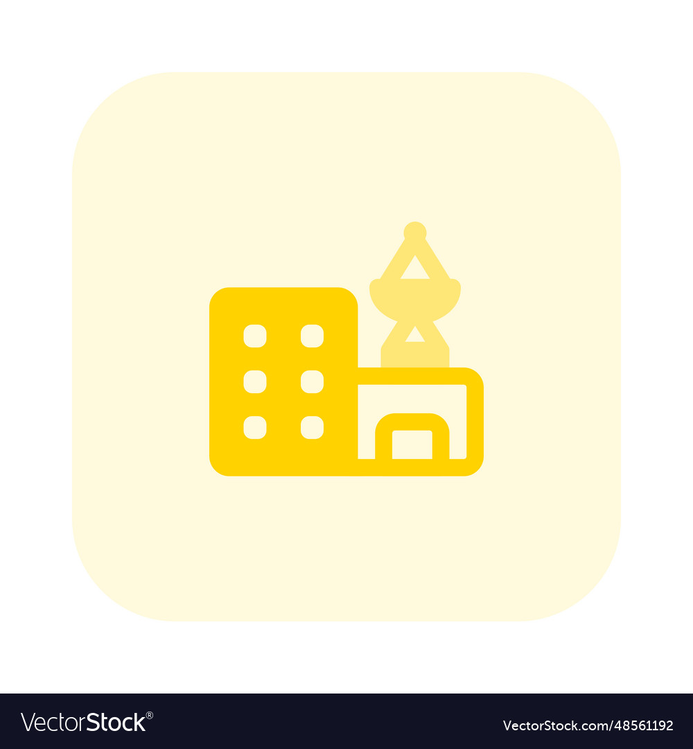 Satellite dish placed on building rooftop Vector Image