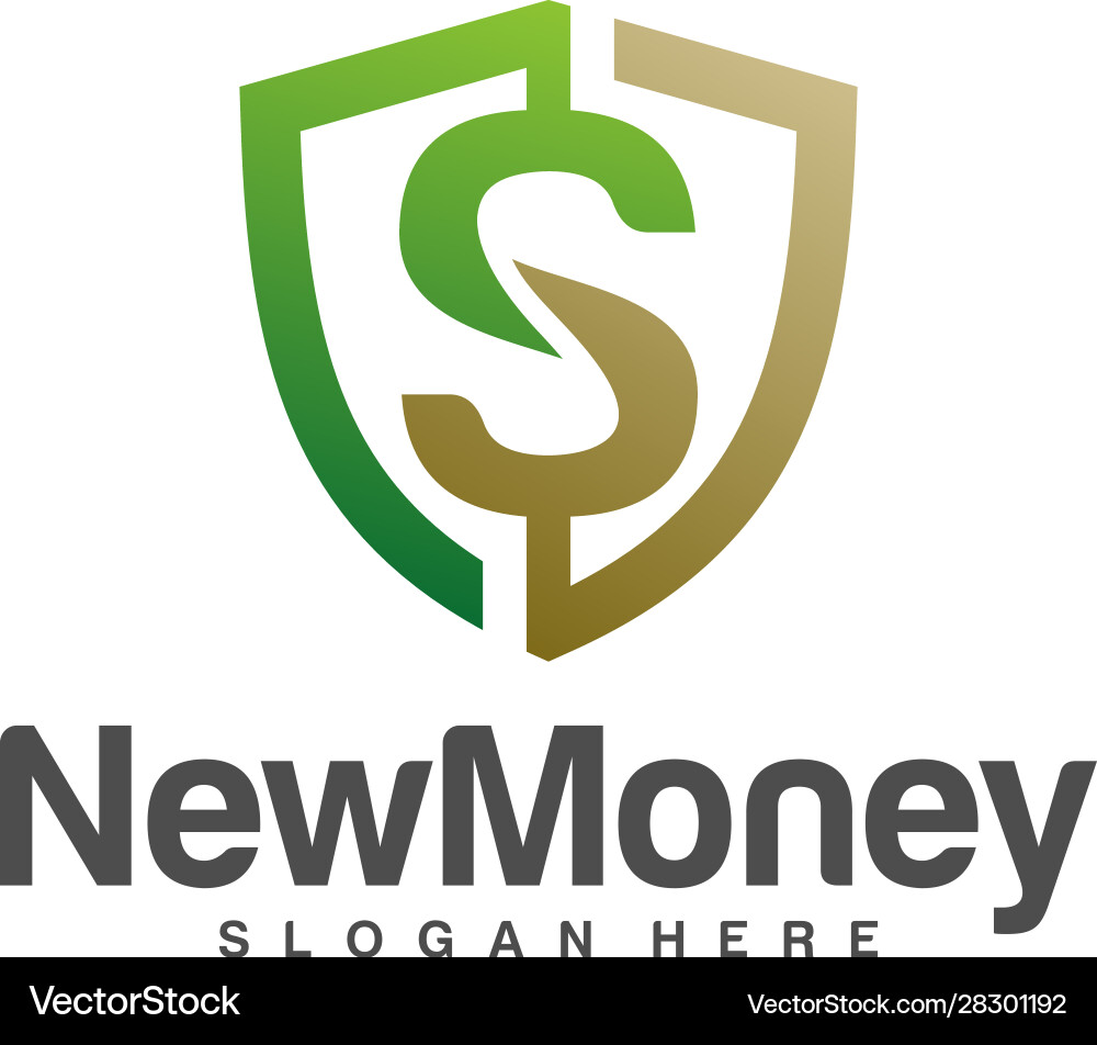 Shield money logo design concept simple money Vector Image