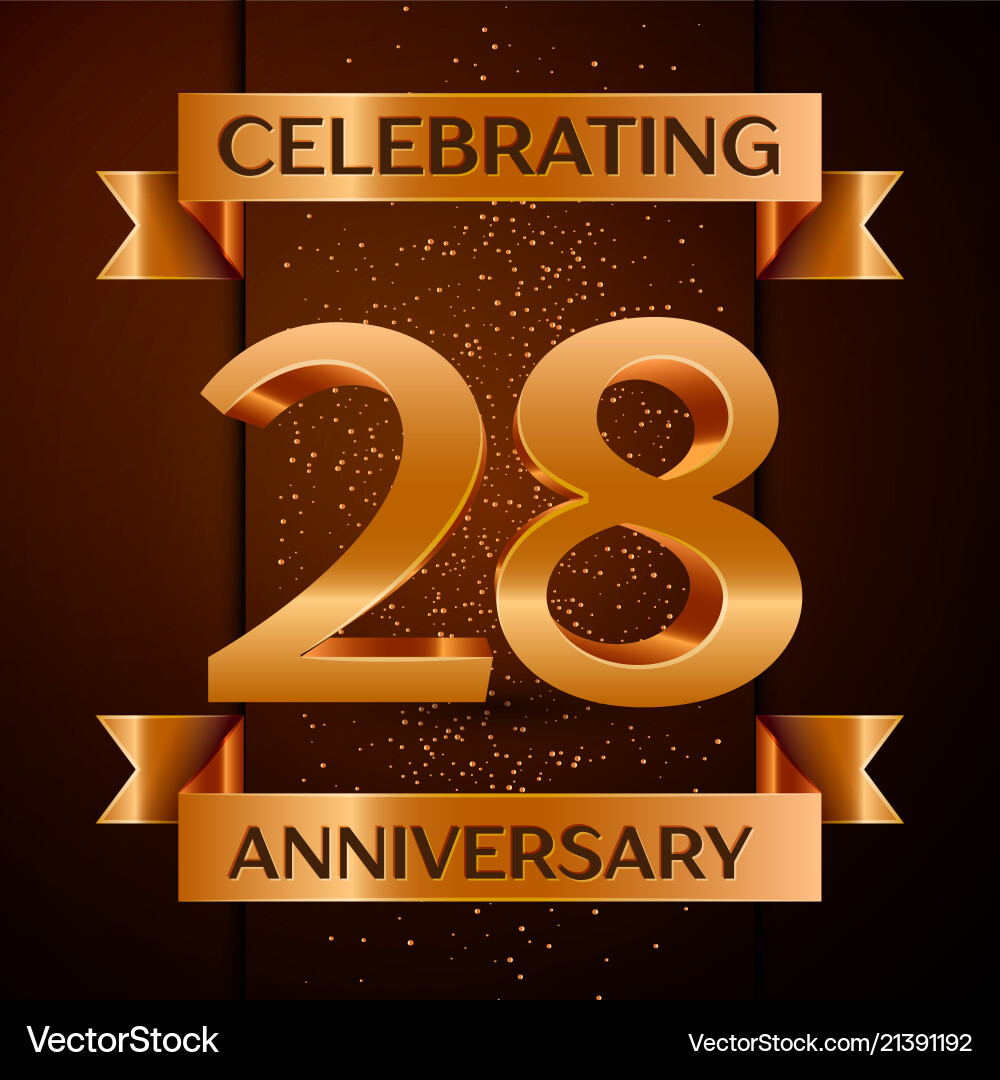 Twenty eight years anniversary celebration design Vector Image