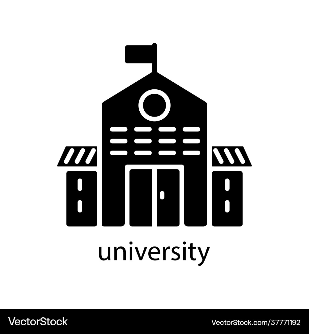 University building lineal color icon editable Vector Image