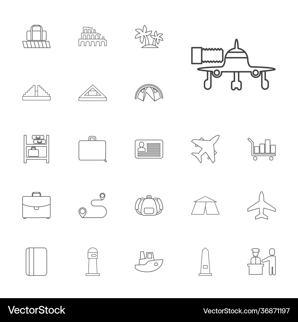 22 tourism icons Royalty Free Vector Image - VectorStock