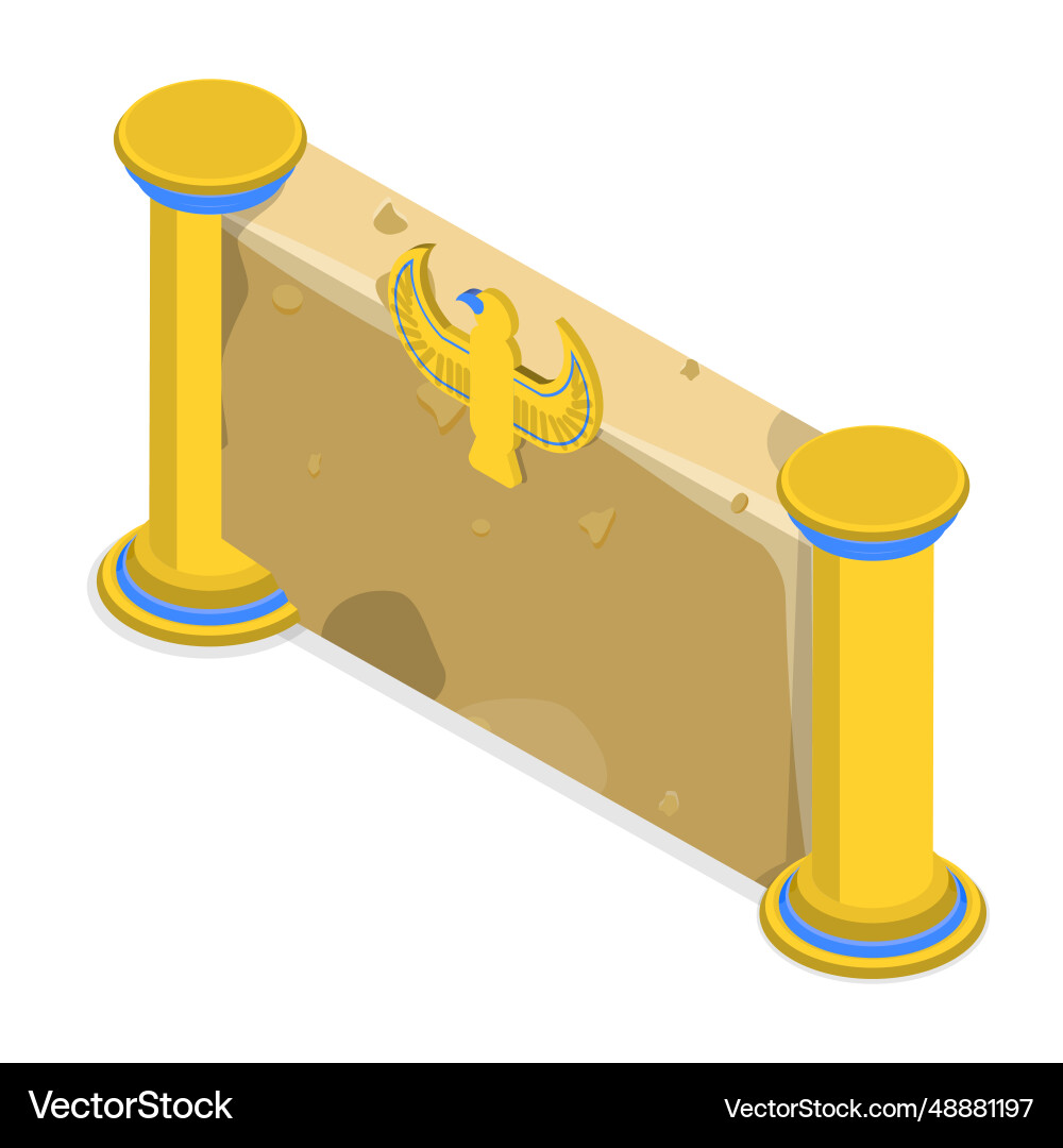 3d isometric flat set of egypt ancient Royalty Free Vector